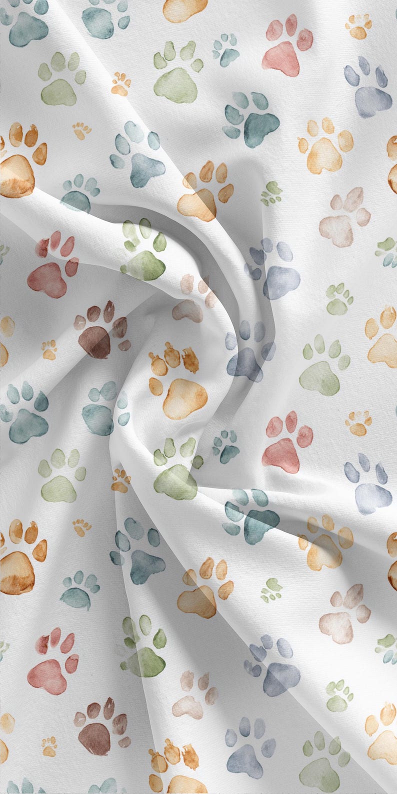 Pastel Paw Print Seamless Pattern - Cute Pet Clipart for Baby Nursery ...