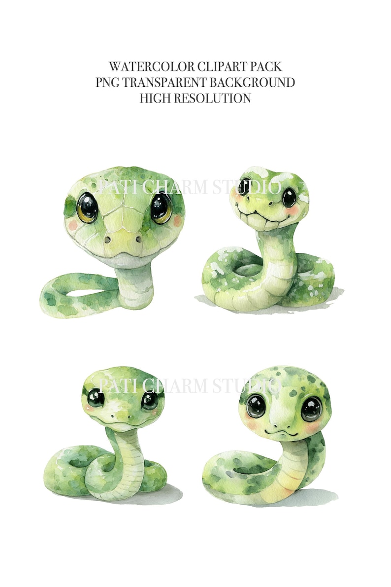 40 Cute Snake Clipart PNG + Video, Cartoon Baby Snake & Reptile Clipart ...