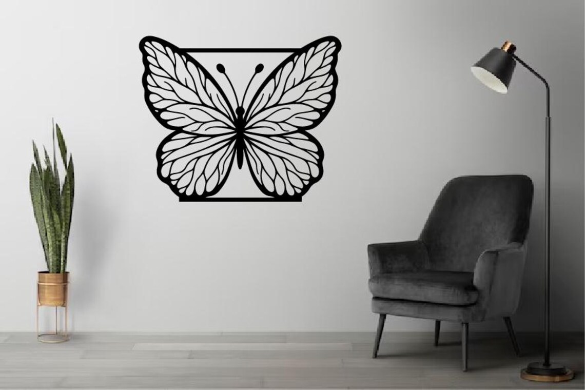Butterfly Wall Art Svg,dxf, EPS,AI and PDF Files,wall Art Dxf,laser Cut ...