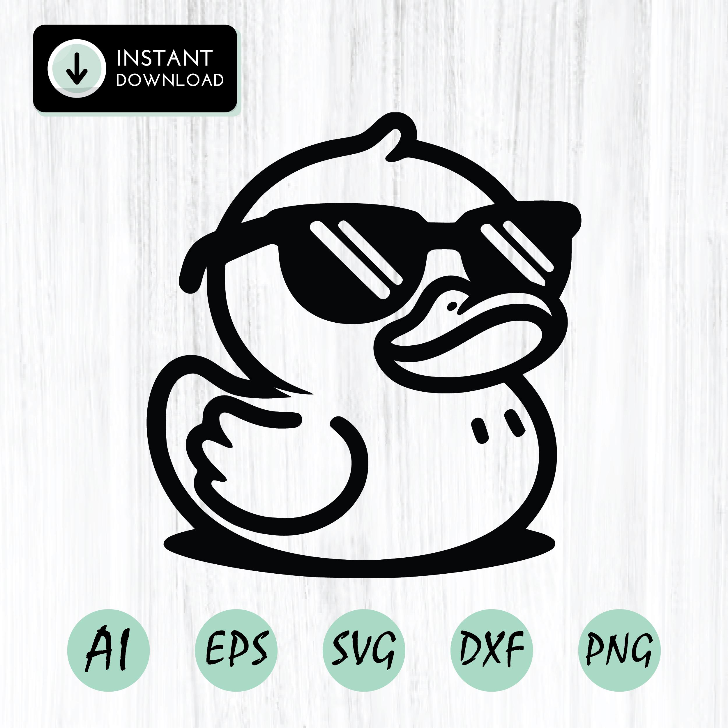 Duck With Sunglasses Svg & Png, Rubber Duck Clipart, Duck Vector Image ...