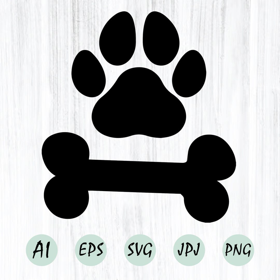 Dog Paw Print Svg. Vector Cut File for Cricut, Silhouette, Png Dxf Png ...