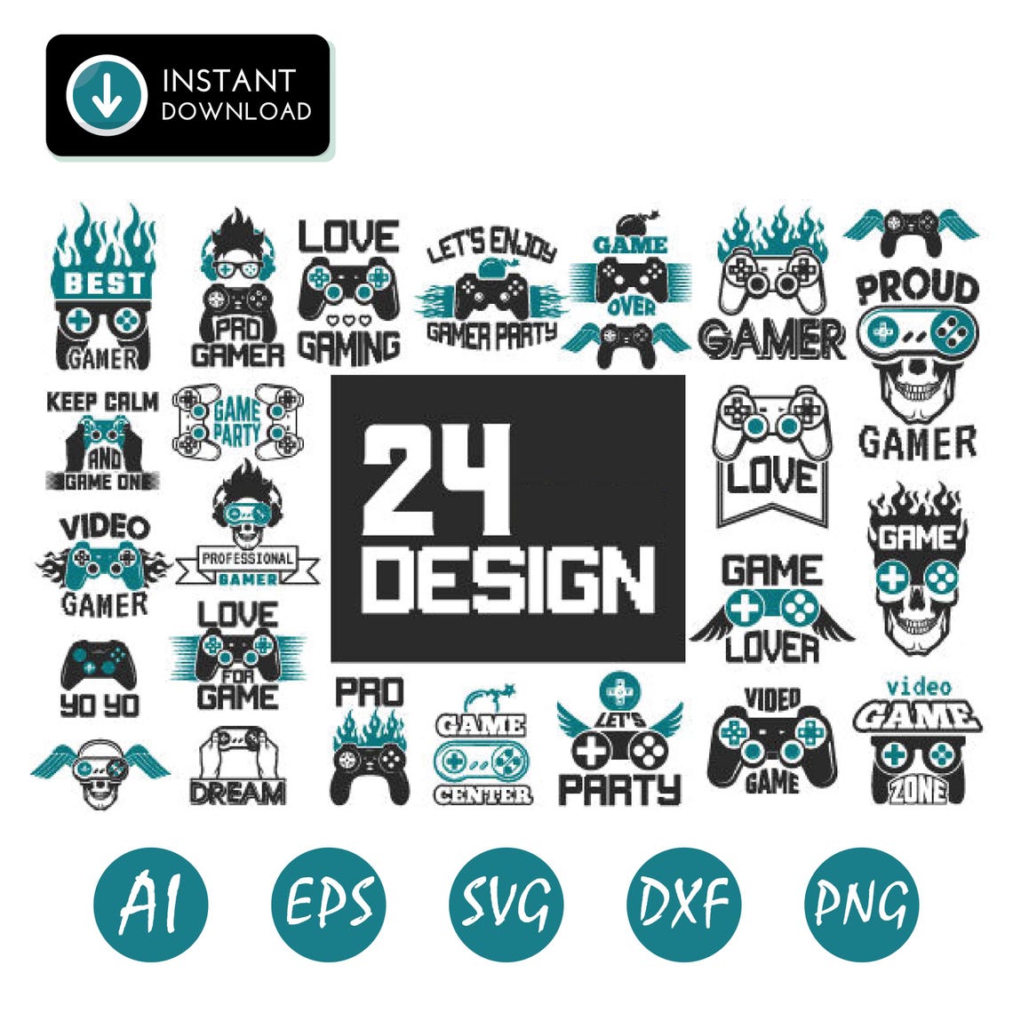Gaming SVG Bundle / Funny Gamer SVG / Cut File / Cricut / Clip Art ...
