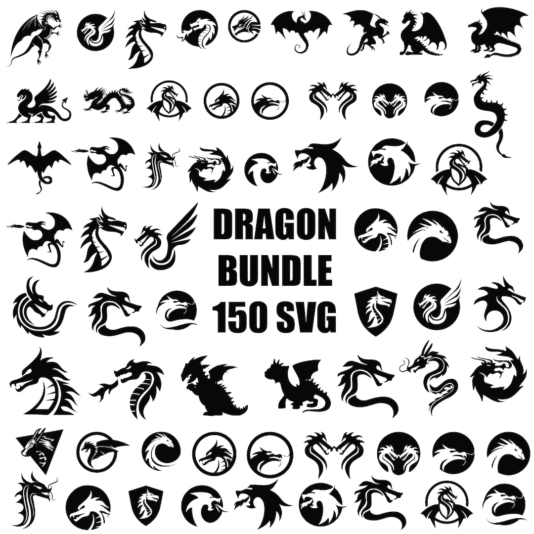 Dragon SVG Bundle, Dragons SVG, Medieval Svg, Fire Dragon Svg ...