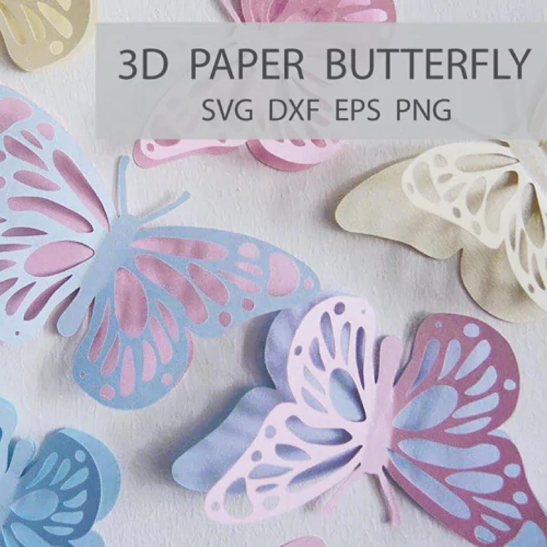 Butterfly Svg BUNDLE, 3D Butterfly Svg, Butterfly Template, Layered ...