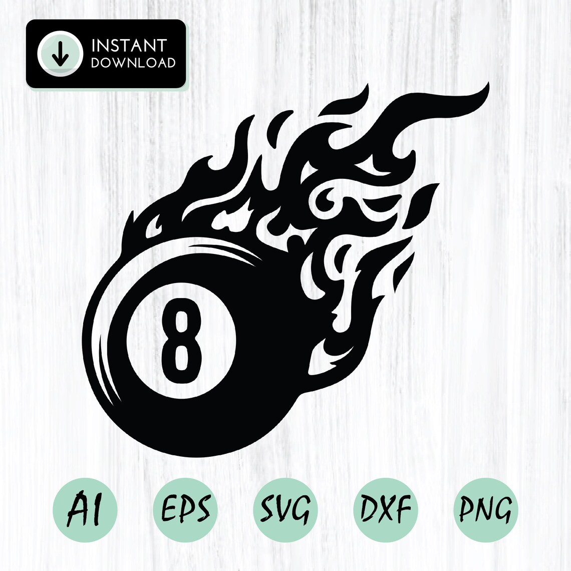 Fireball Svg,8 Ball Svg,pool Billiards Svg,ball Svg,instant Download ...