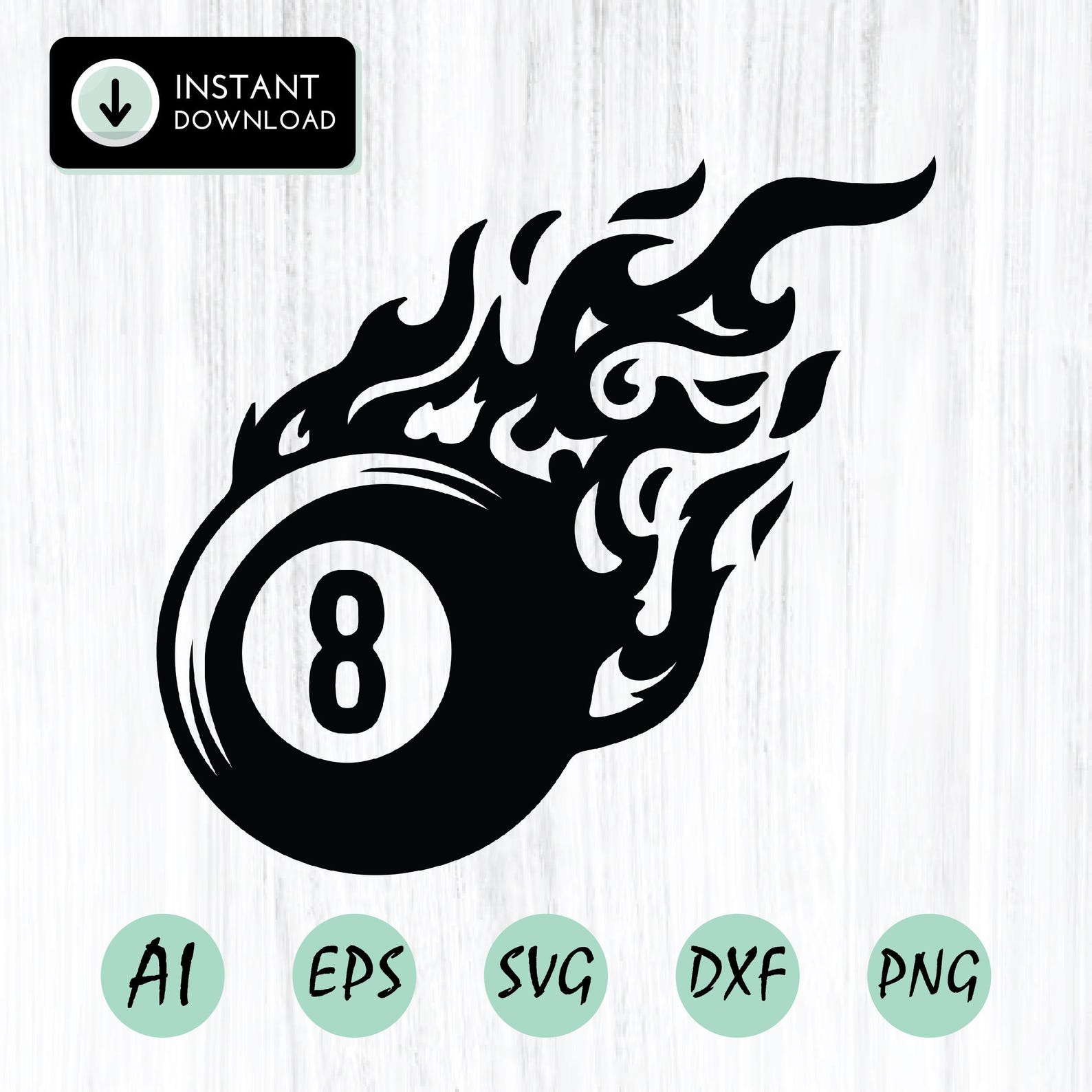 Fireball Svg,8 Ball Svg,pool Billiards Svg,ball Svg,instant Download ...