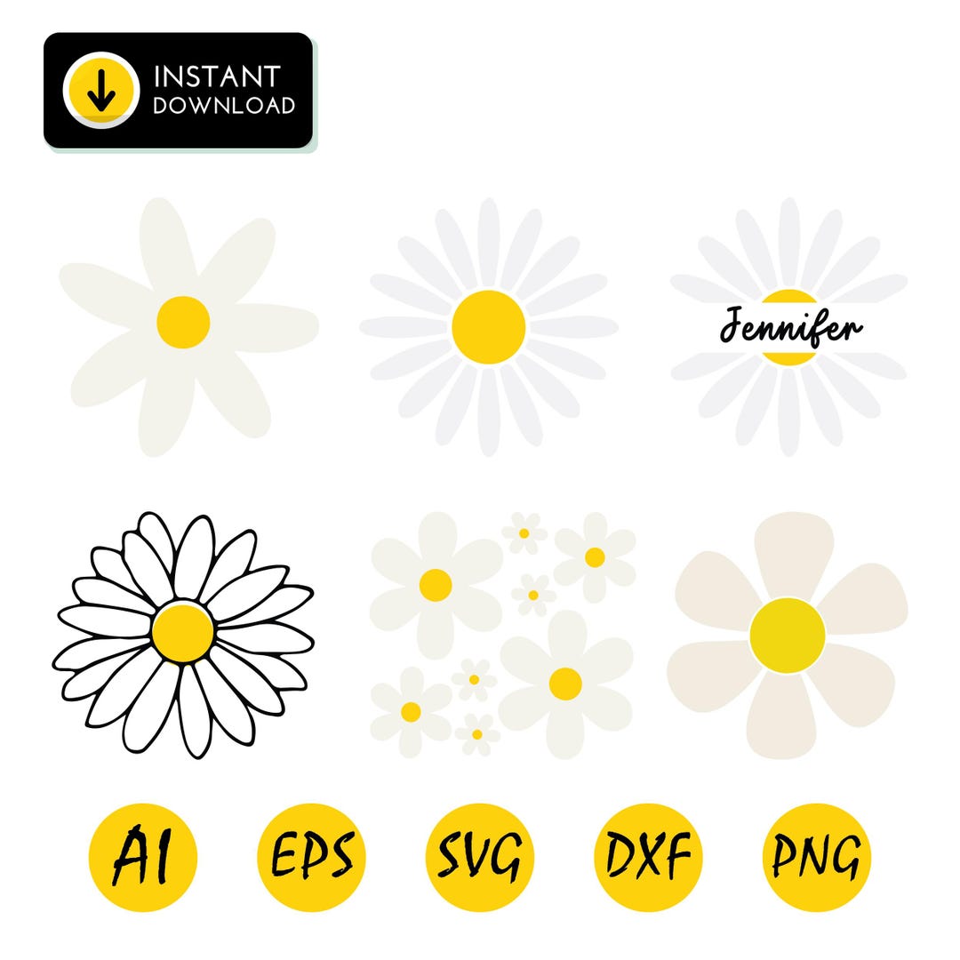 Daisy Svg Bundle, Clipart Cut Files for Cricut Cameo, Vector Cutfile ...