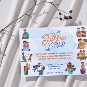 Father’s Day Invitation Template | Editable Canva Download | Cute ...