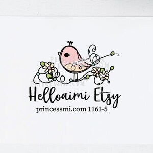 Logo Design for Business Premade Logo Pink Bird Logo Kid - Etsy