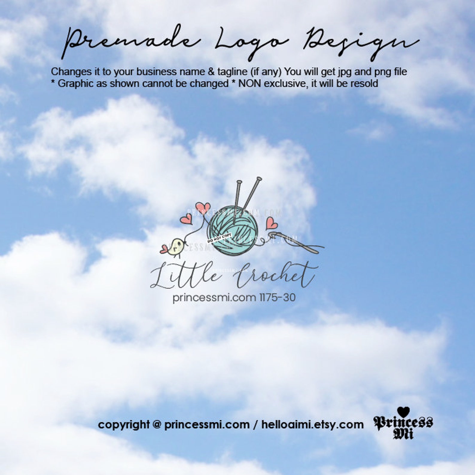 Premade Logo Design Crochet Logo Knitting Logo Craft Logo - Etsy