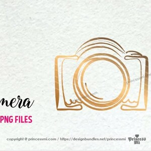 Gold Camera Clipart Whimsical Png File by Princessmi 2022 - Etsy