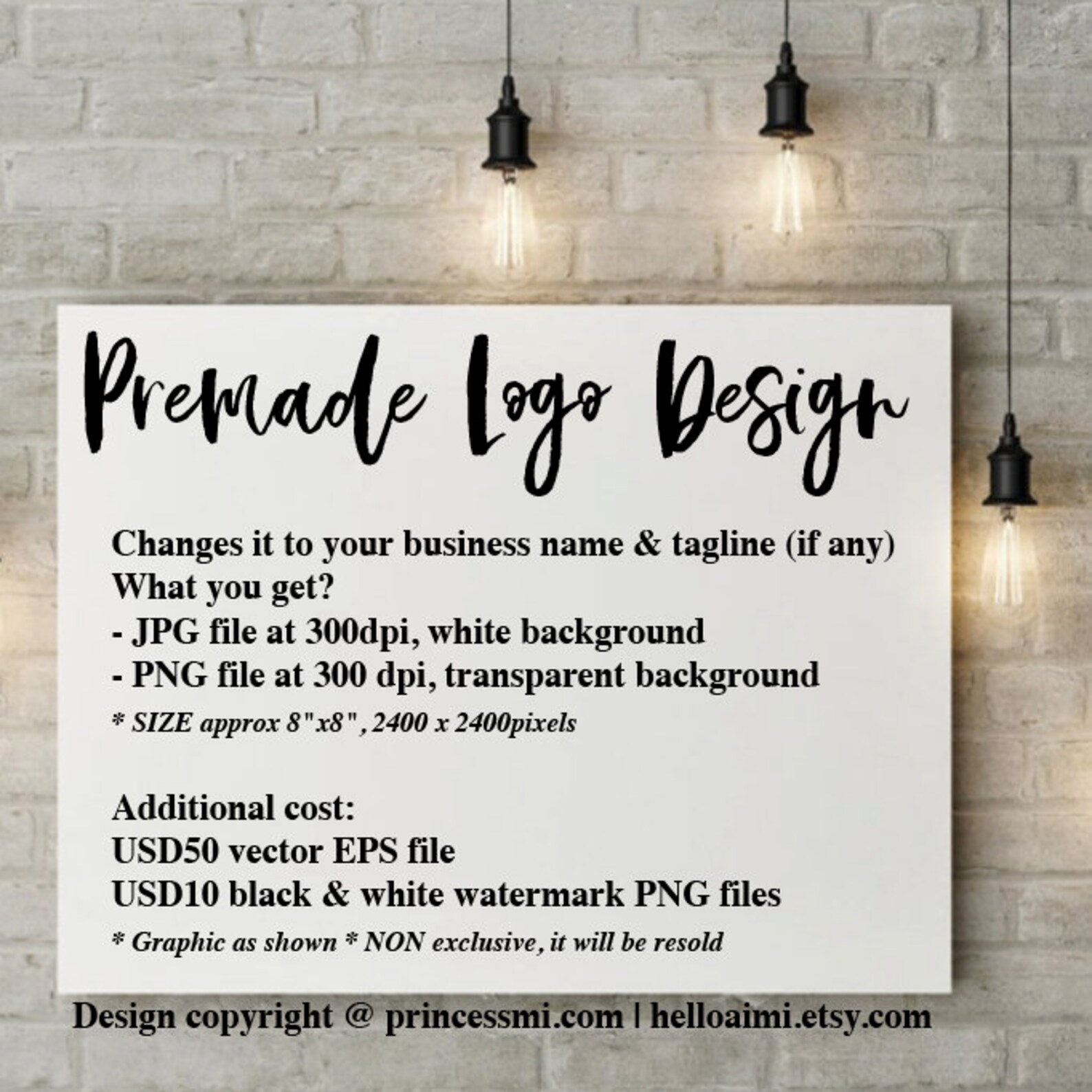Premade Logo Logo Design for Photographer Premade - Etsy