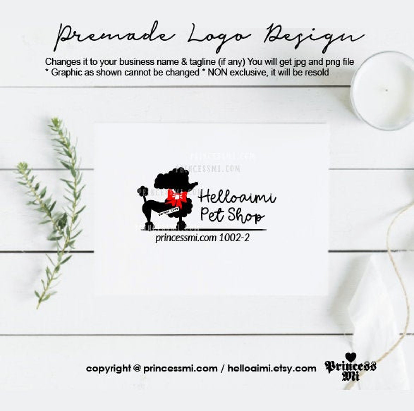 Premade Logo Design Poodle Logo Dog Logo Pet Shop Logo - Etsy