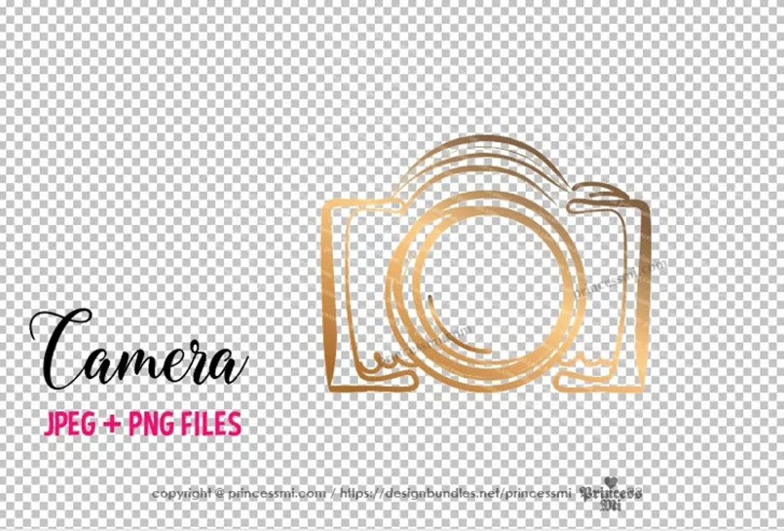Gold Camera Clipart , Whimsical Png File by Princessmi 2022 Golden - Etsy