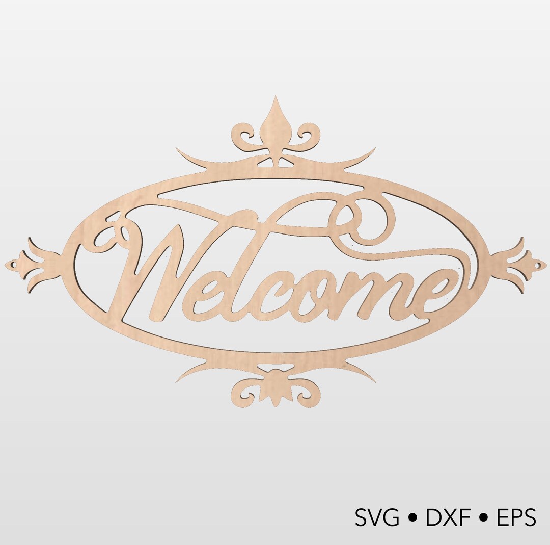 Fleur-de-lis Welcome Sign SVG, Ornate Entry Decor (digital Download) - Etsy