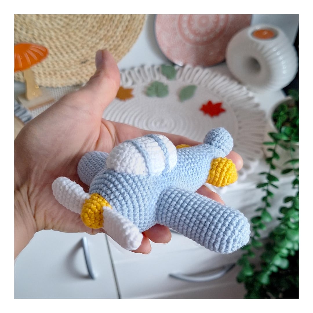 Handmade Crochet Airplane Plush Toy - Soft Amigurumi Aviation Gift for ...