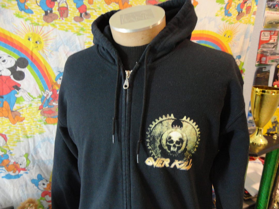 OVERKILL Concert Tour the Grinding Wheel Zip up Hoodie Sweatshirt Black ...
