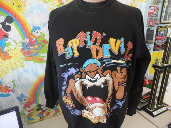 Vintage 90's TAZ Looney Tunes Tasmanian Devil Rap Hip… - Gem