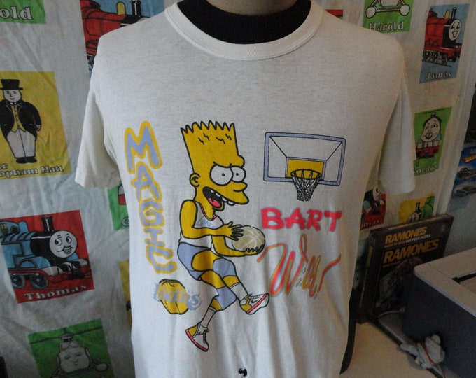 Vintage 80's Bart Simpson Los Angeles Lakers T Shirt Size L - Etsy