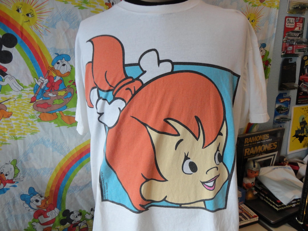 Vintage 90's the Flintstones Pebbles Short Sleeve T Shirt Size XL Hanna ...