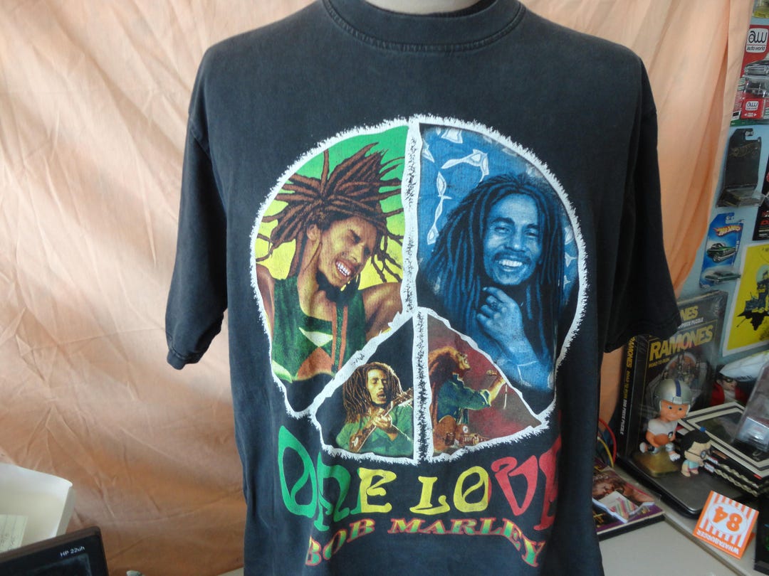 Vintage Bob Marley One Love Peace Symbol Reggae T Shirt XL - Etsy