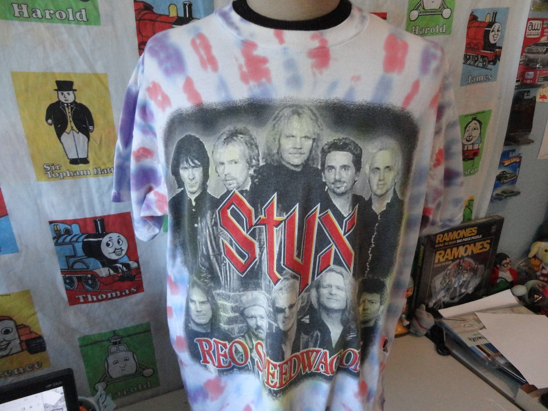 Vintage STYX REO Speedwagon Ty Dye 2000 Tour T Shirt Size XL - Etsy
