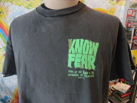 Vintage 90's Know Fear JESUS CHRIST Bible Scripture T… - Gem
