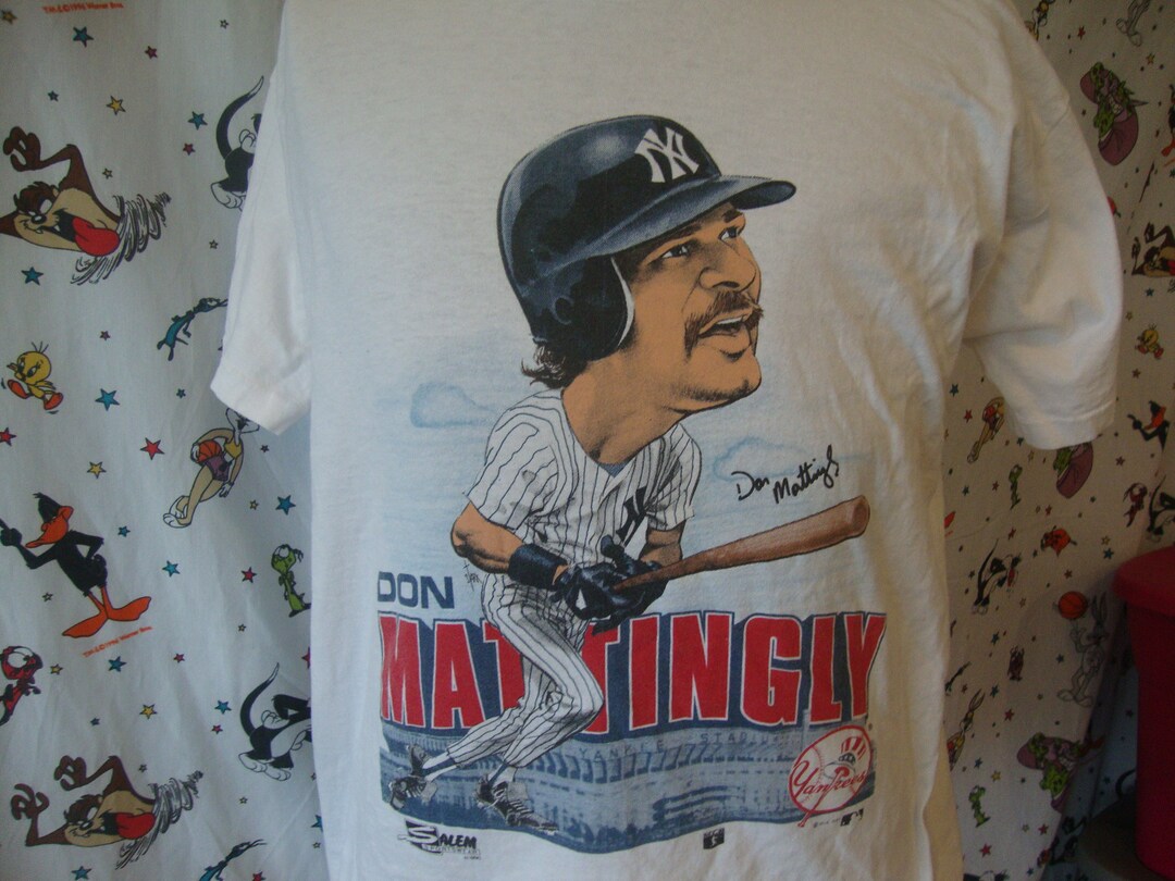 Vintage 90's New York Yankees Don Mattingly Caricature Cartoon Yankee ...