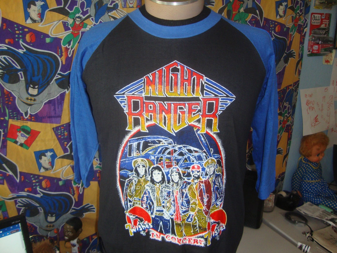 Vintage 80's Night Ranger 7 Wishes 1985 Tour Band Tee Concert Raglan ...