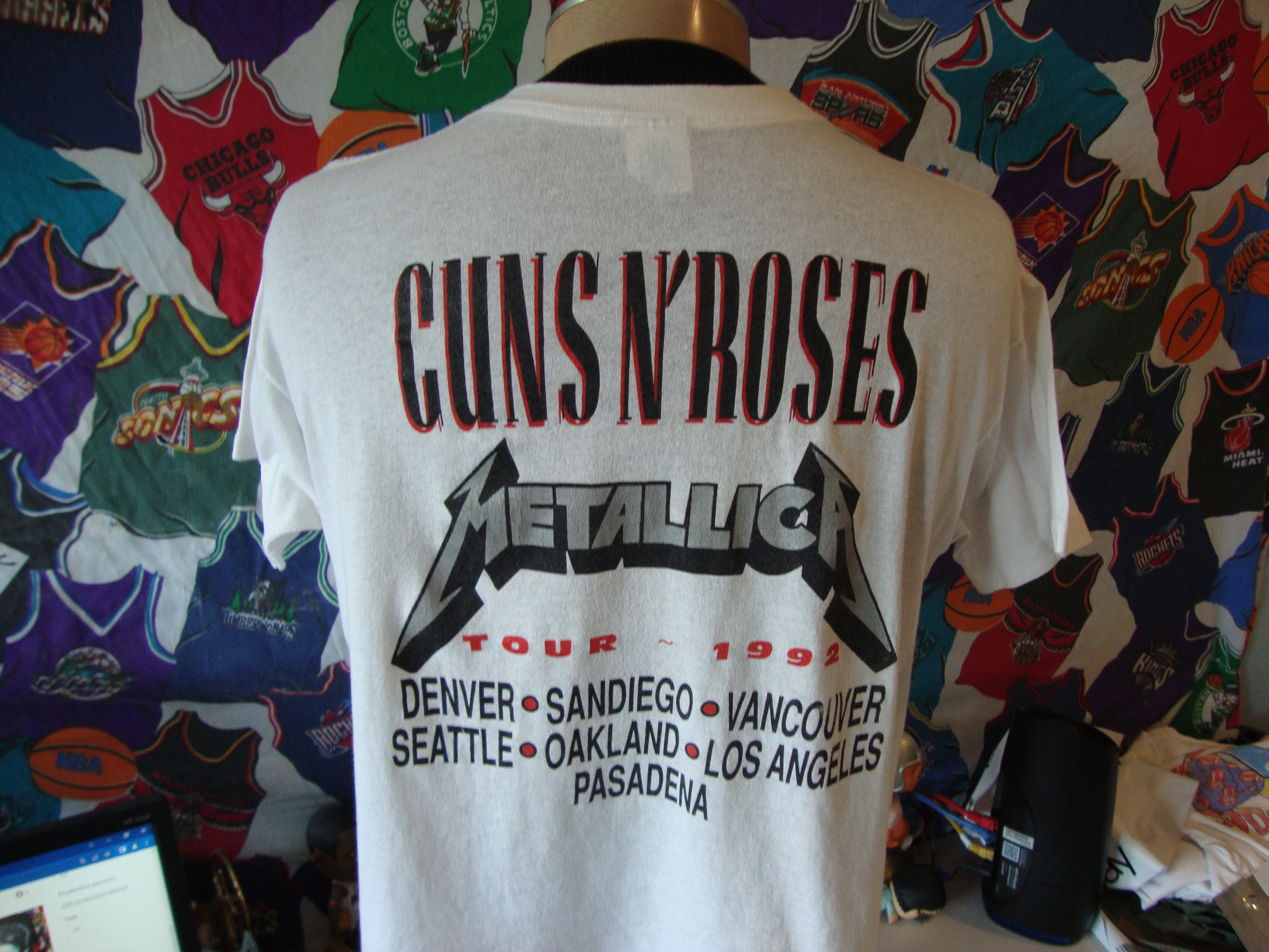 Vintage 90's Metallica Guns N Roses White Tee Band 1992 - Etsy