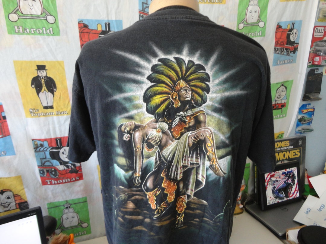 Vintage 90's Aztlan Mexican Pride Lowrider La Raza Art Low Rider T ...