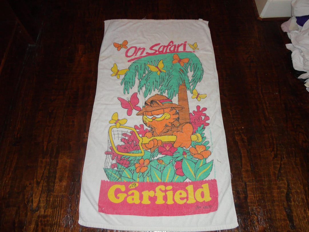 Vintage GARFIELD the Cat Comic on Safari Beach Bath Towel - Etsy