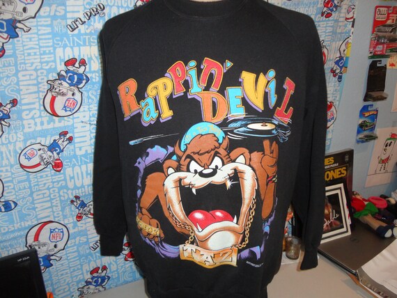 Vintage 90's TAZ Looney Tunes Tasmanian Devil Rap Hip… - Gem