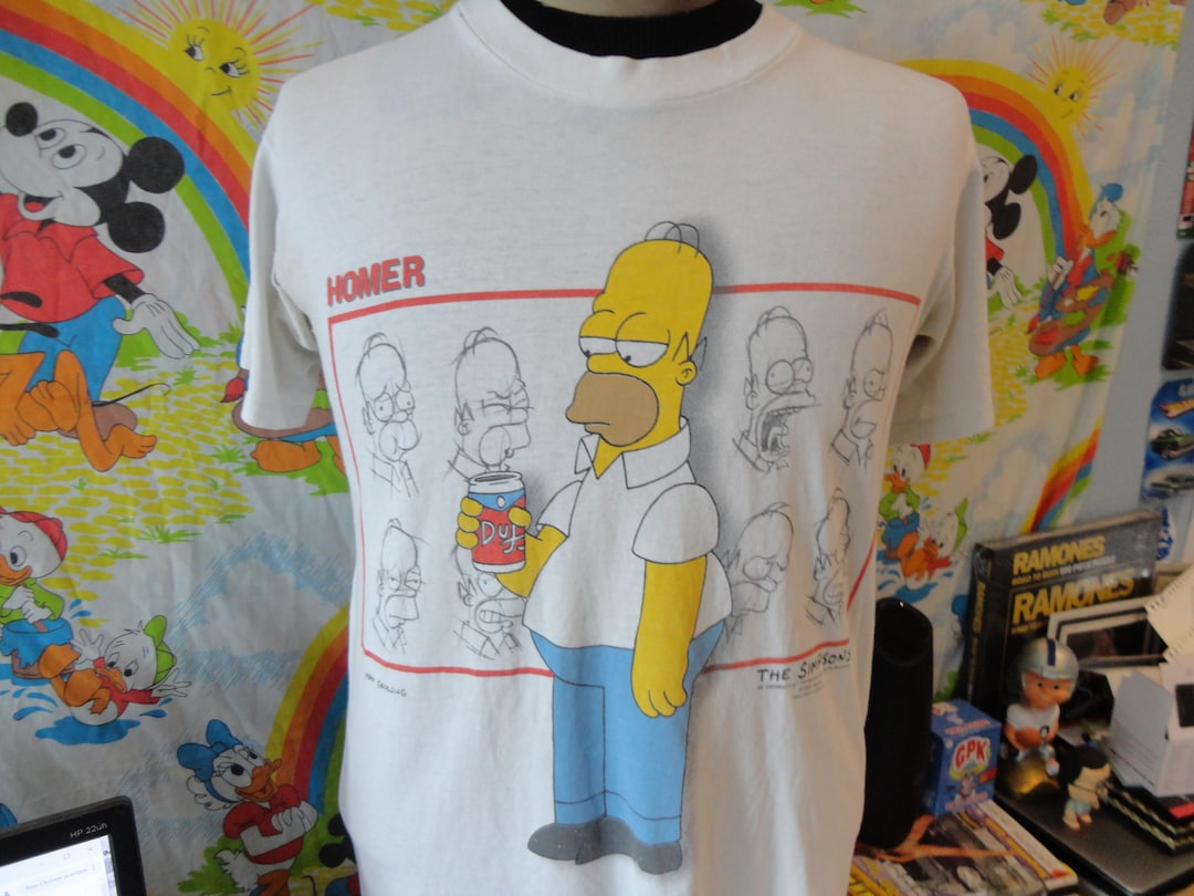 Vintage 90s Homer Simpson 1997 the Simpson's Soft Thin T Shirt M - Etsy
