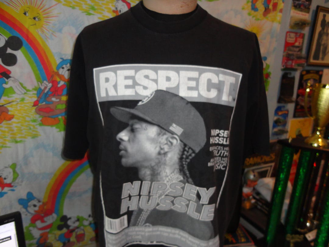 Vintage Nipsey Hussle Respect Magazine Cover Rap Tee Hip Hop T Shirt ...