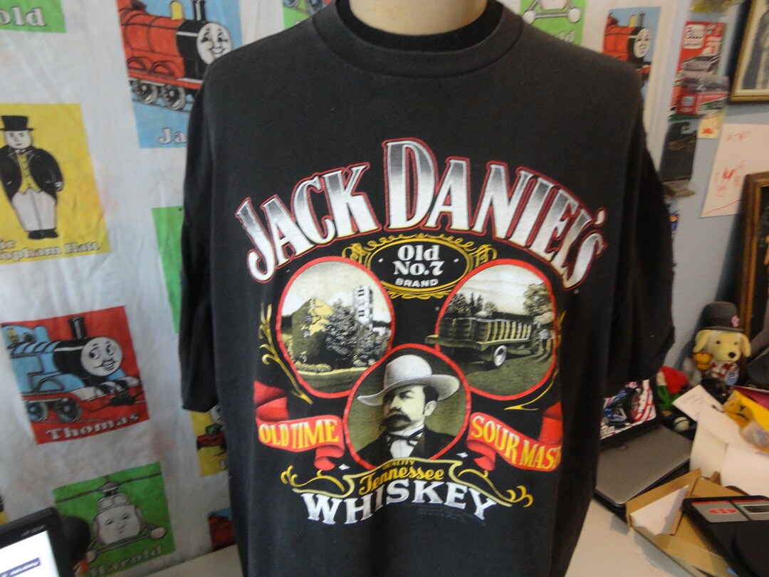 Vintage 80's Jack Daniel's Whiskey 1989 Black Tee 1989 T Shirt Size 2XL ...