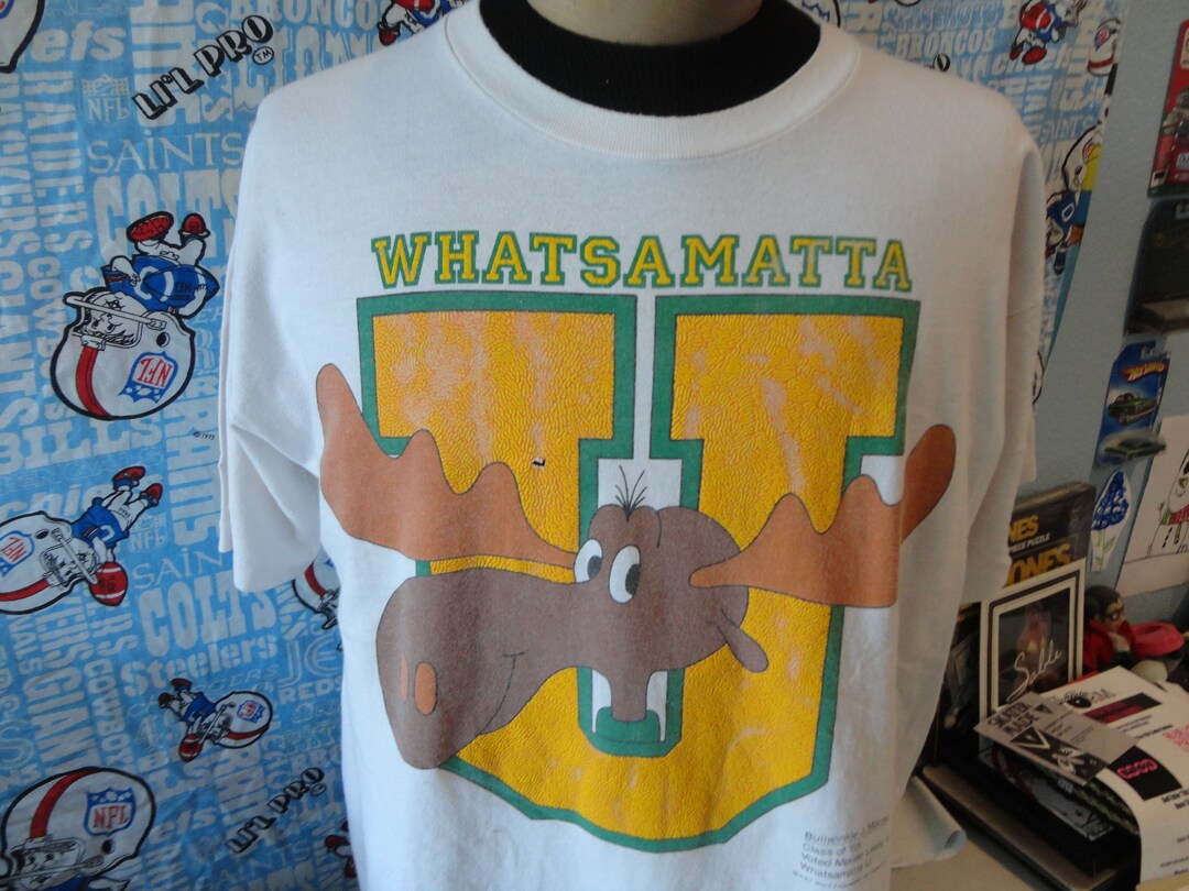 Vintage 90's Rocky and Bullwinkle Whatsamatta University Cartoon T ...