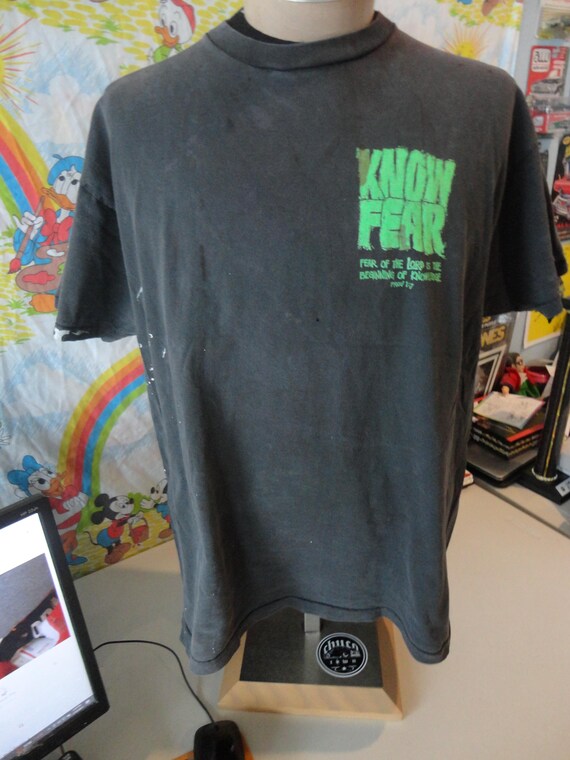 Vintage 90's Know Fear JESUS CHRIST Bible Scripture T… - Gem