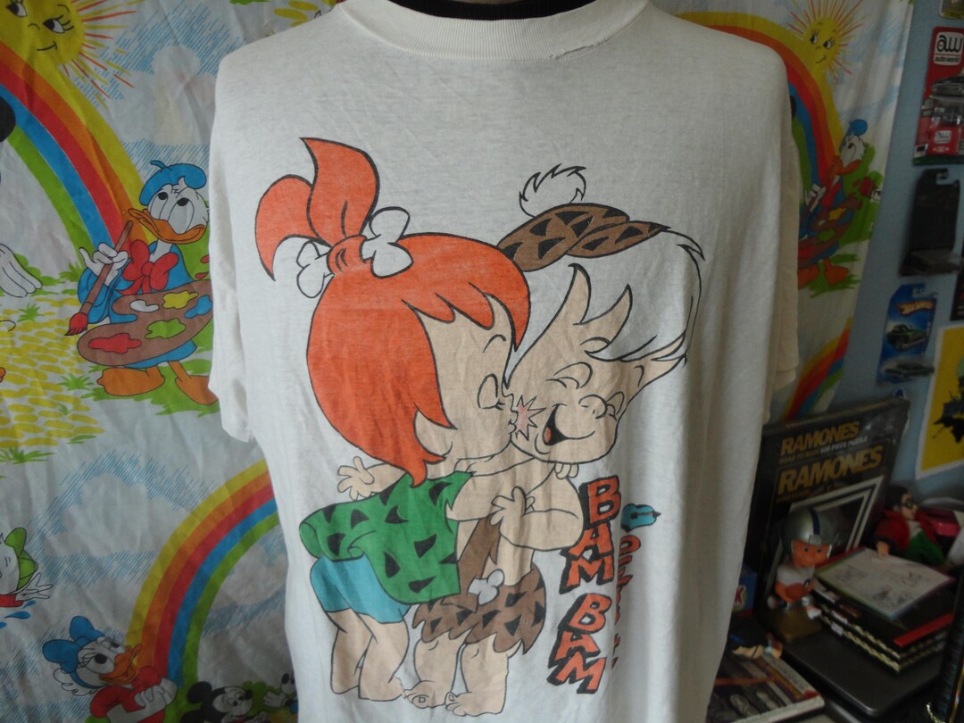Vintage 90's the Flintstones Pebbles & Bam Bam Soft Single Stitch Fred ...