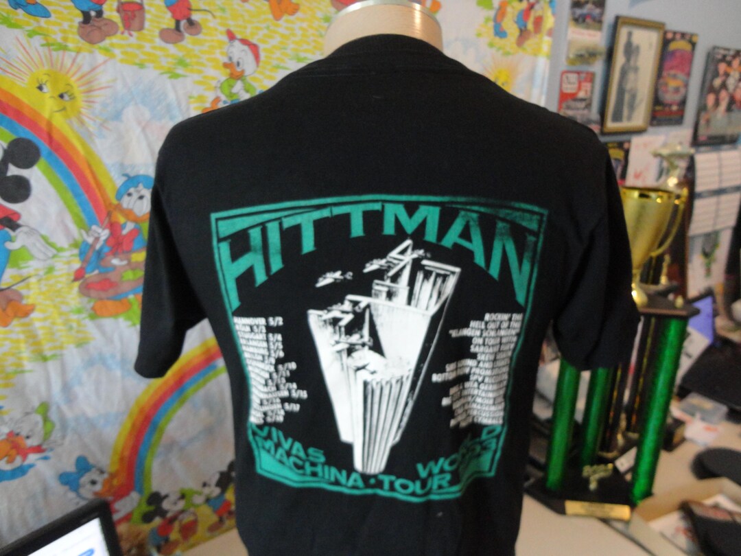 Vintage 90's HITTMAN World Tour 1993 Vivas Machina Band Tee Concert T ...
