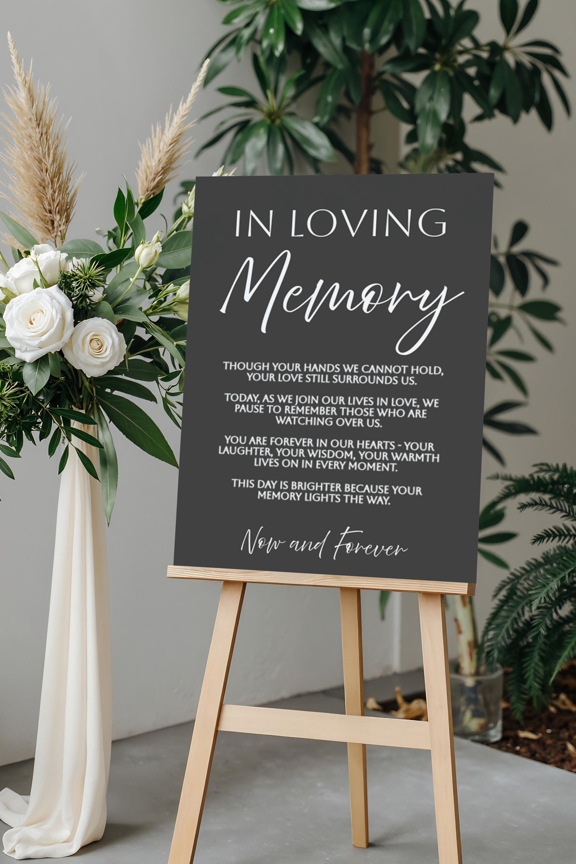 In Loving Memory Wedding Sign | Editable Memorial Table Sign ...