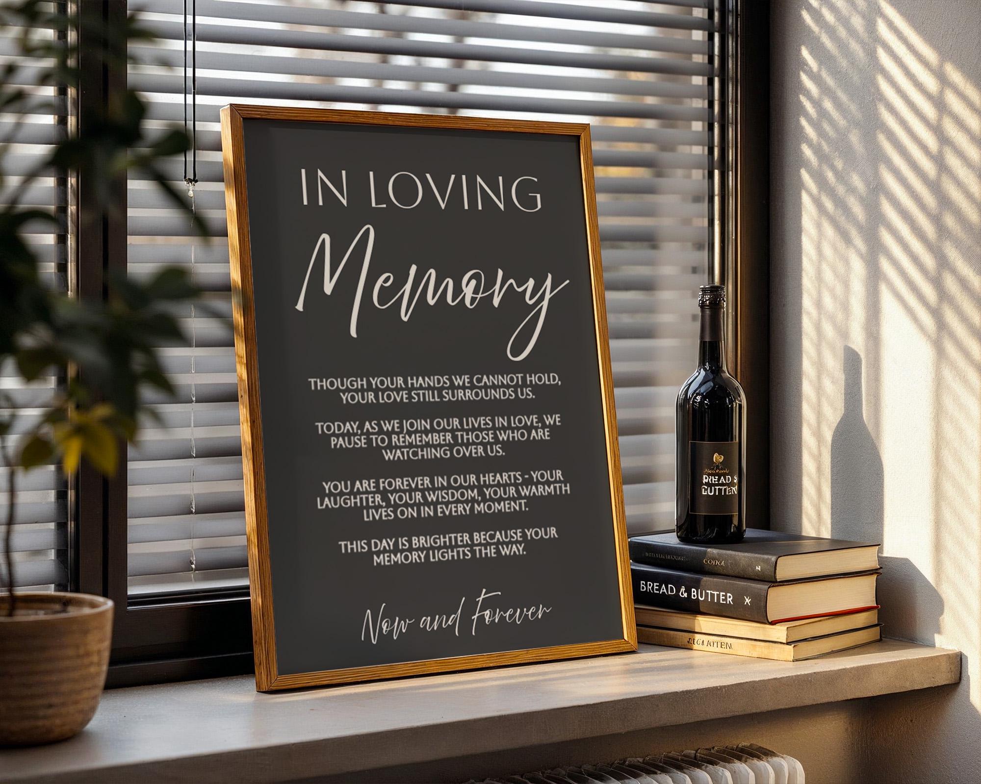 In Loving Memory Wedding Sign | Editable Memorial Table Sign ...