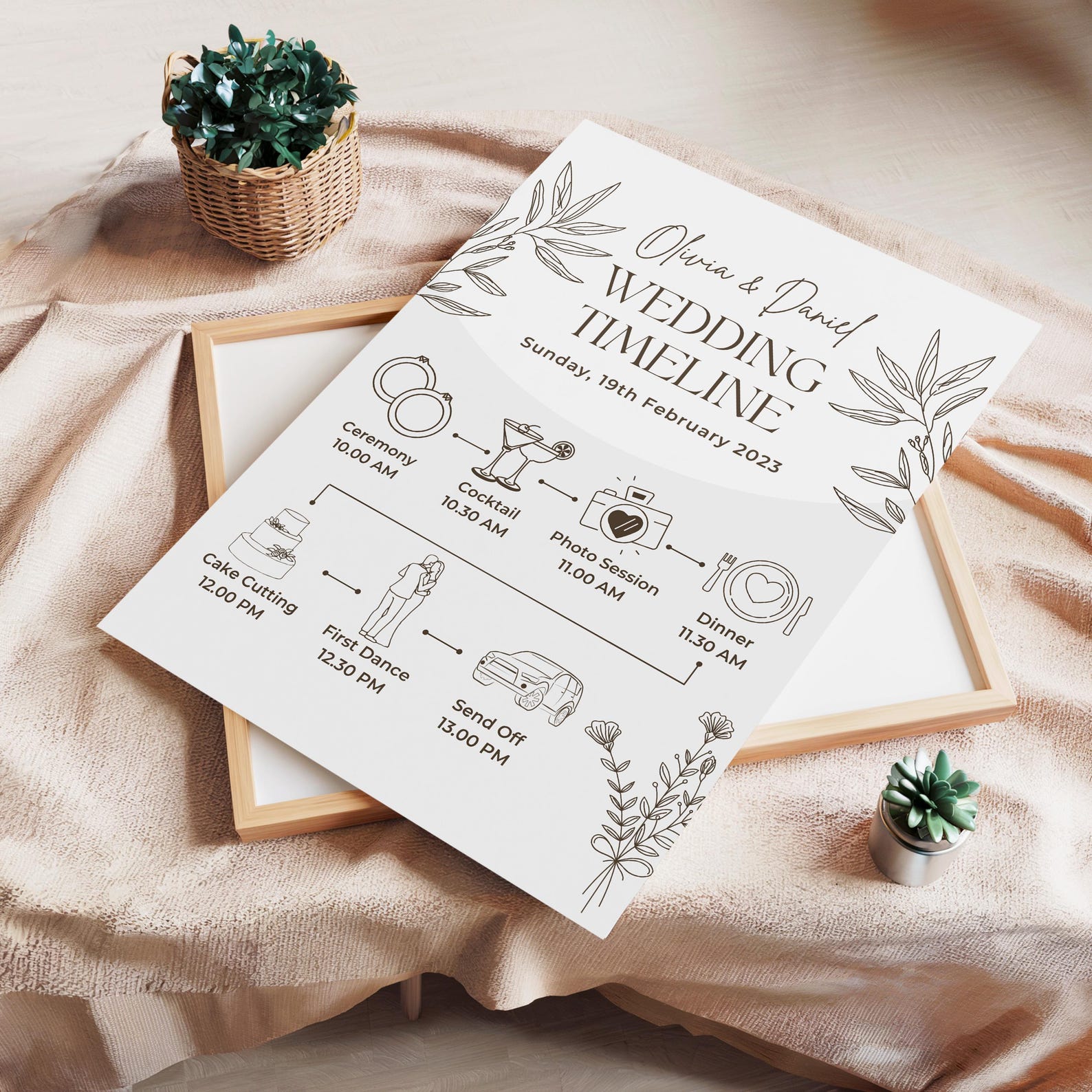 Wedding Timeline Sign - DIY Events Itinerary Schedule Timeline Sign ...