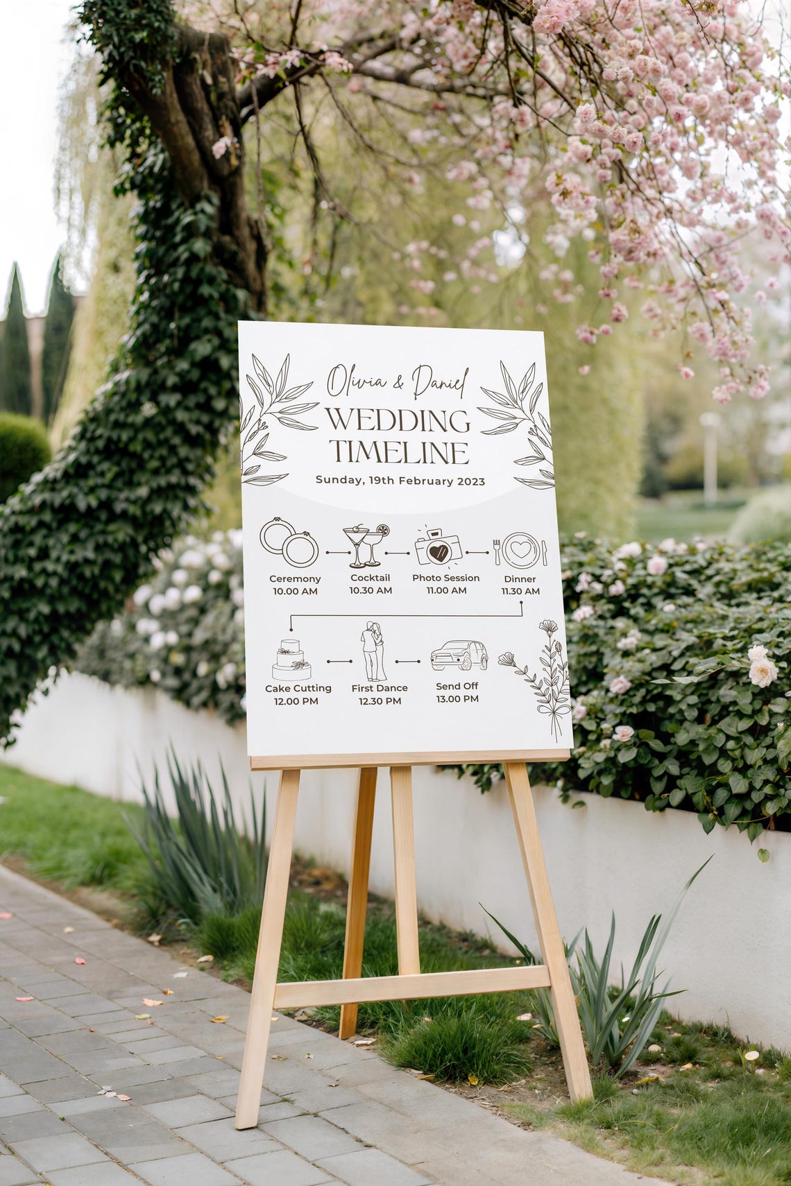 Wedding Timeline Sign - DIY Events Itinerary Schedule Timeline Sign ...