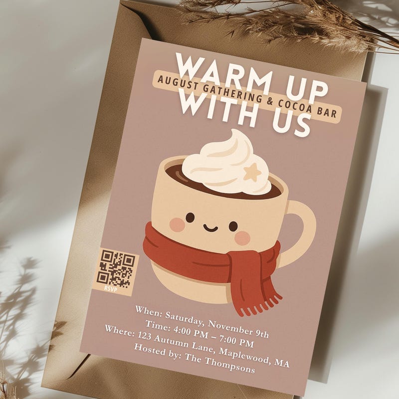 Hot Cocoa Party Invite - Etsy