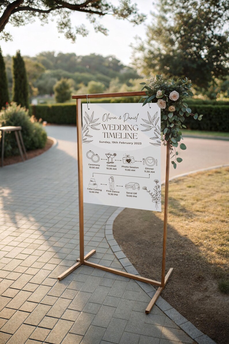 Wedding Timeline Sign - DIY Events Itinerary Schedule Timeline Sign ...
