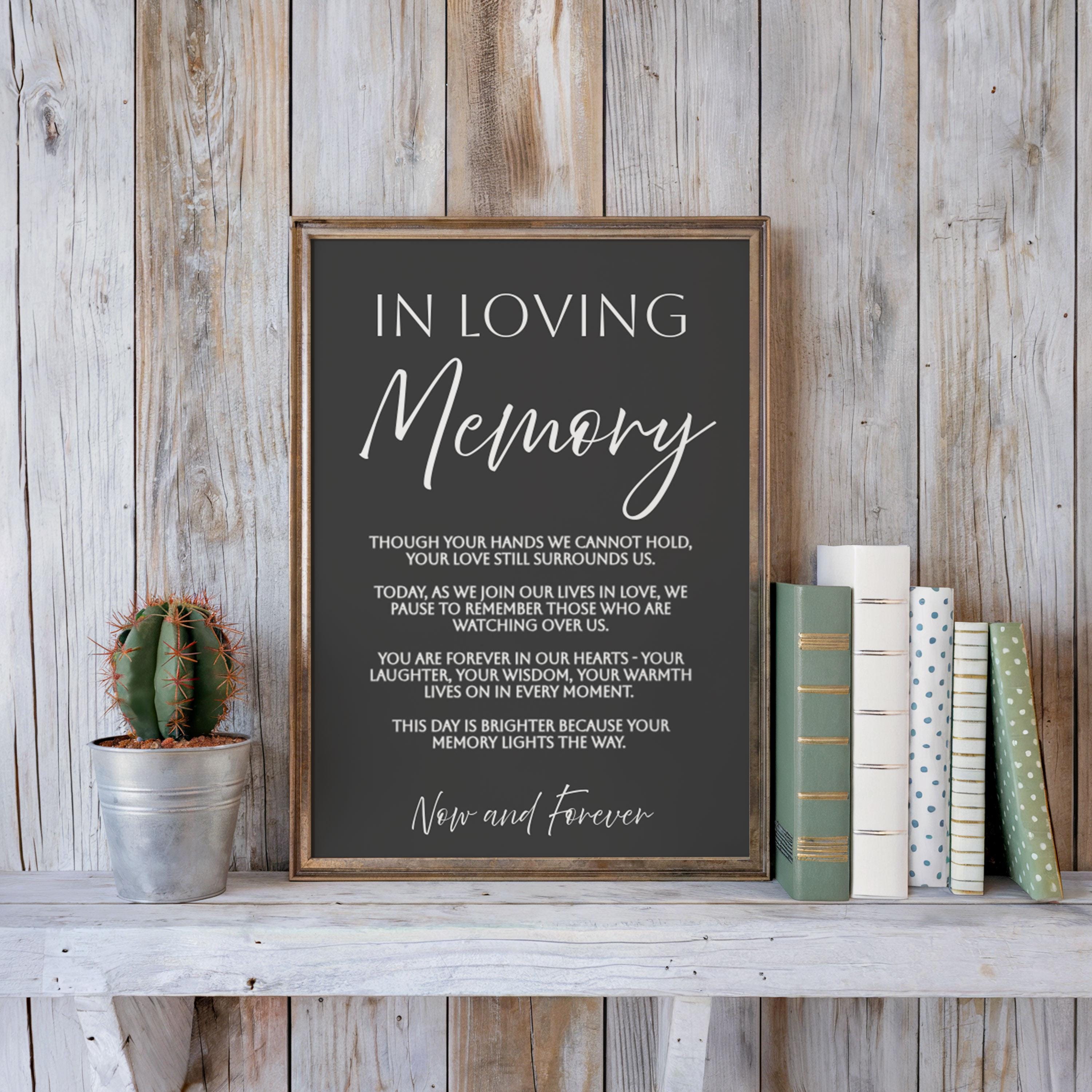 In Loving Memory Wedding Sign | Editable Memorial Table Sign ...