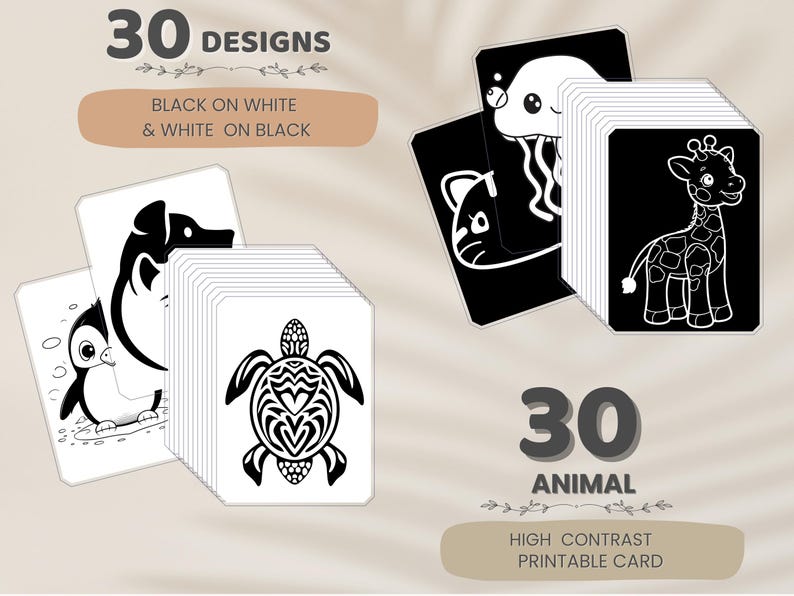 High-contrast Baby Flash Cards – Printable Sensory Cards for Newborns ...