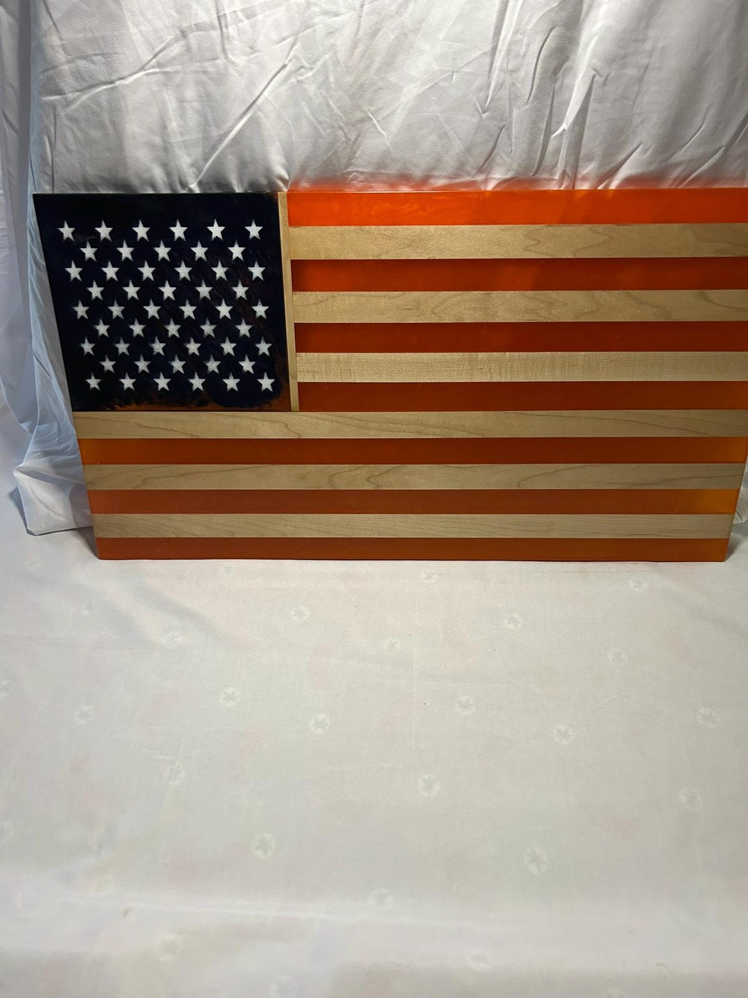 American Flag: Red & Blue Epoxy Resin With Maple Wood - Etsy