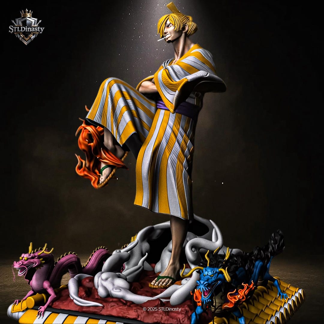 Anime Warrior 3D STL Print File Figure | Multiple Scales Dynamic ...